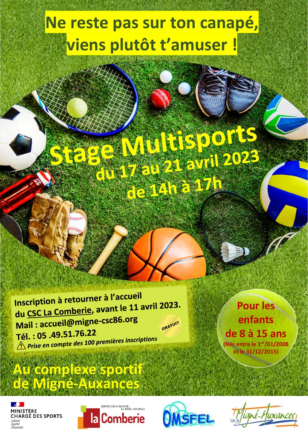 Stage Multisports avril 2023 – Office du mouvement sportif fetes et loisirs